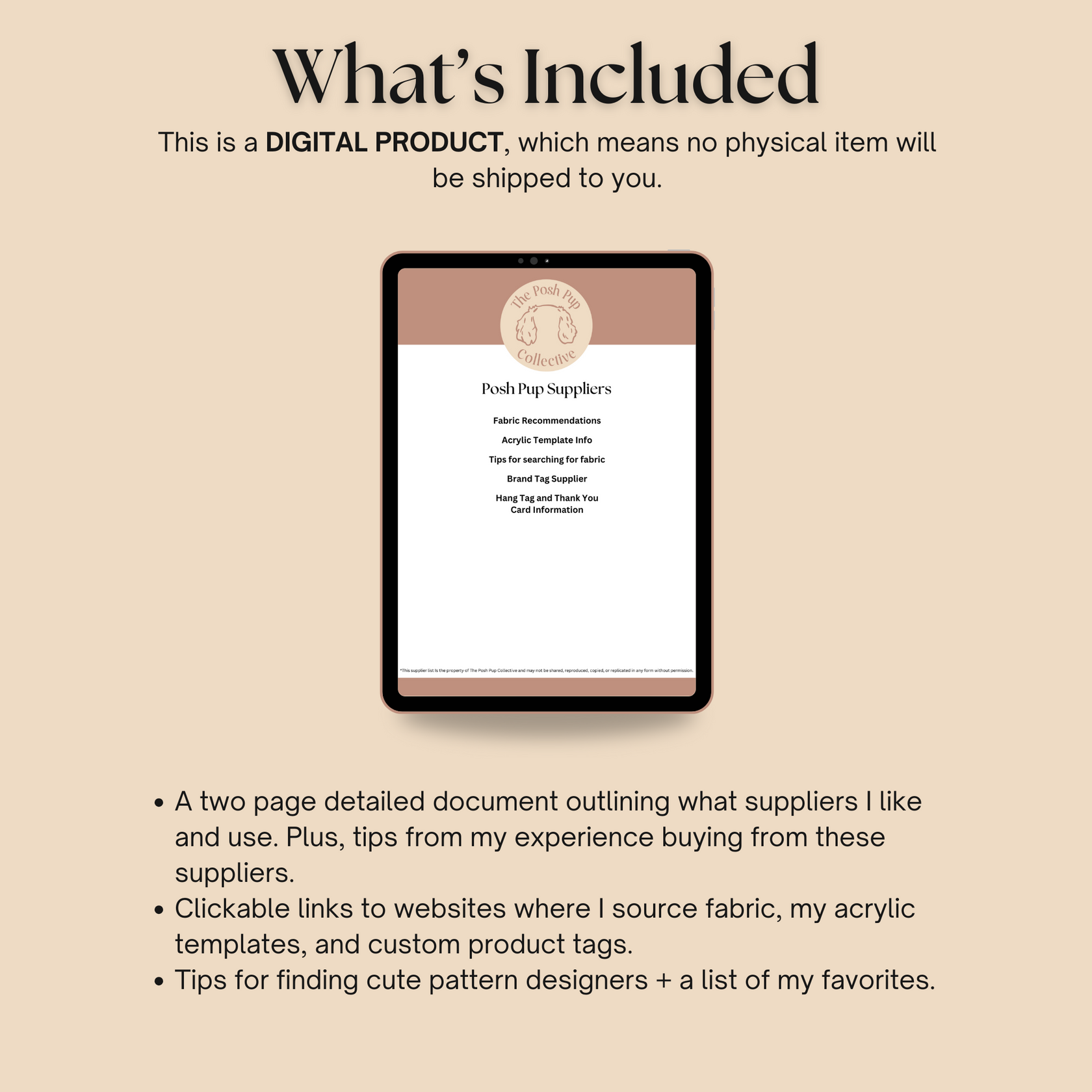The Posh Pup Supplier Guide – Digital PDF – The Posh Pup Collective
